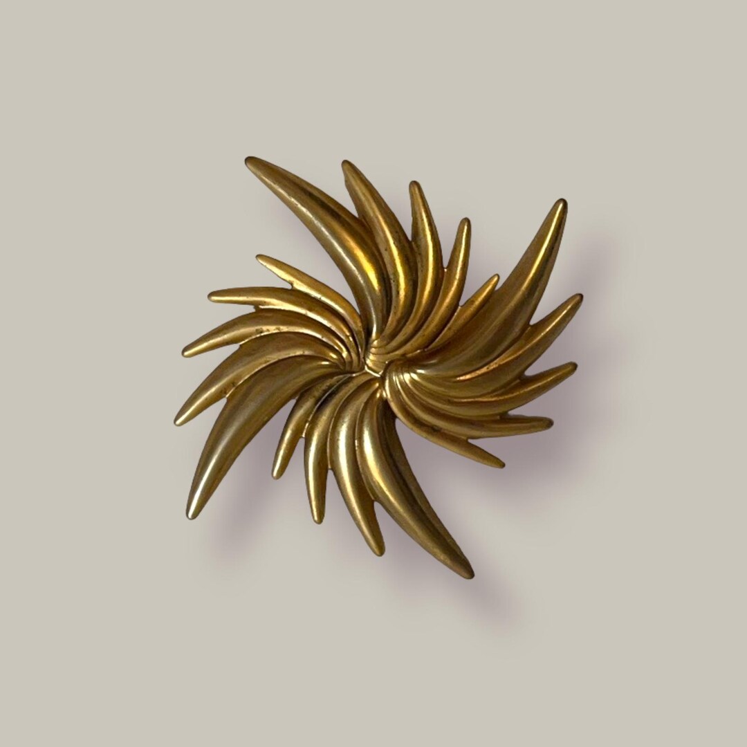 Vintage Metal Brass Brooch - Vintage Jewelry Collectible - Etsy