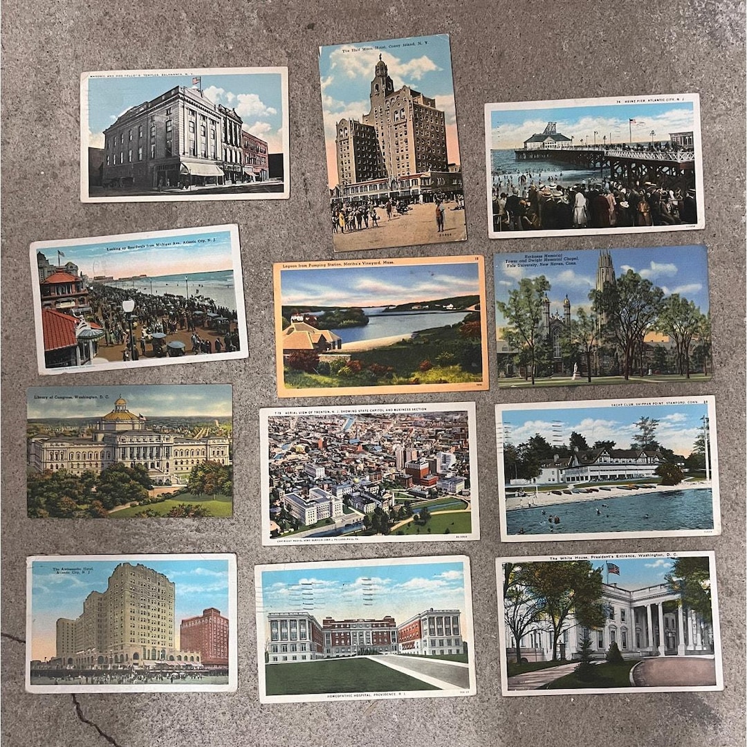 Antique/vintage Usa Postcards - Lot of 12 - 1920'S 1930'S Ny, Conn, Nj ...