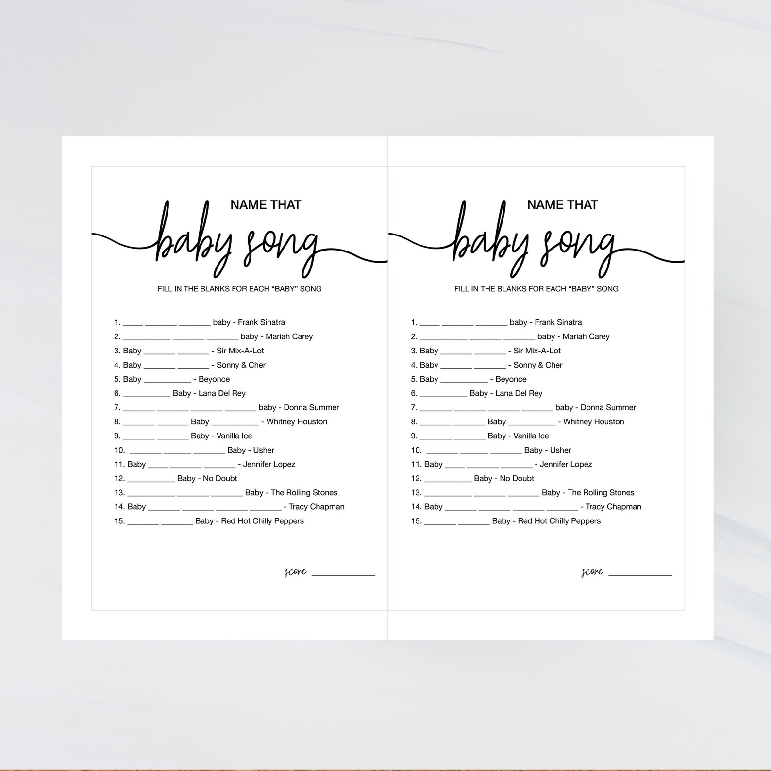 Name That Baby Song Game, Instant and Printable Download, Name That ...