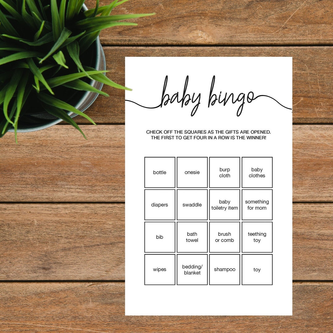 Baby Bingo Printable Baby Shower Game, 26 Different Bingo Cards, Gift ...