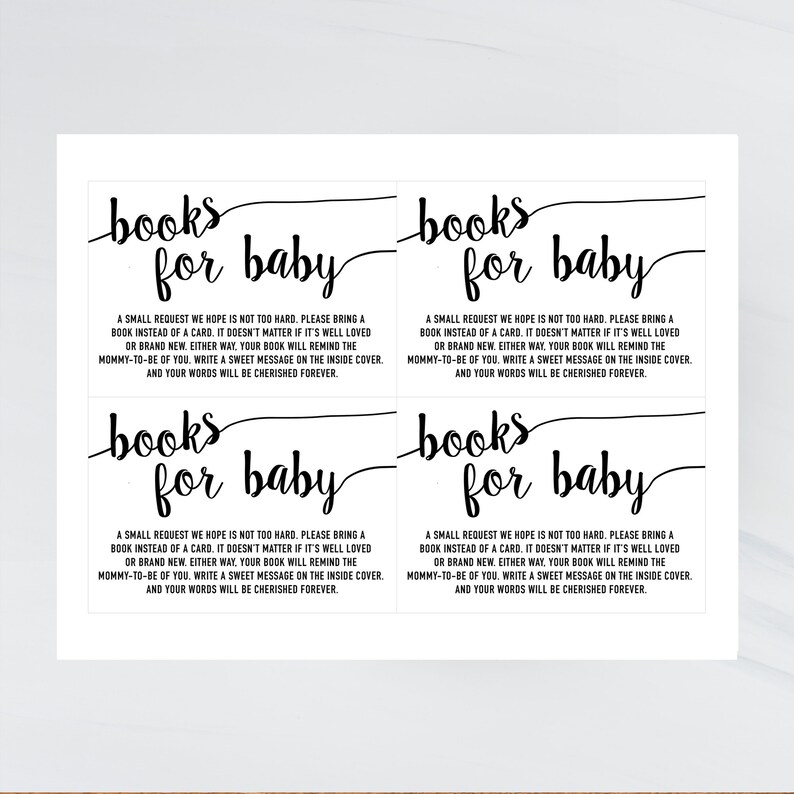 Books for Baby, Baby Shower, Books for Baby Insert, Books for Baby Card ...