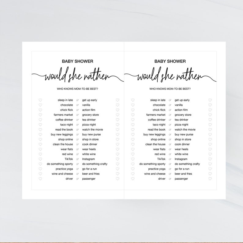 Who Knows Mommy Best, Printable Baby Shower Game, Would Mom Rather, Fun ...