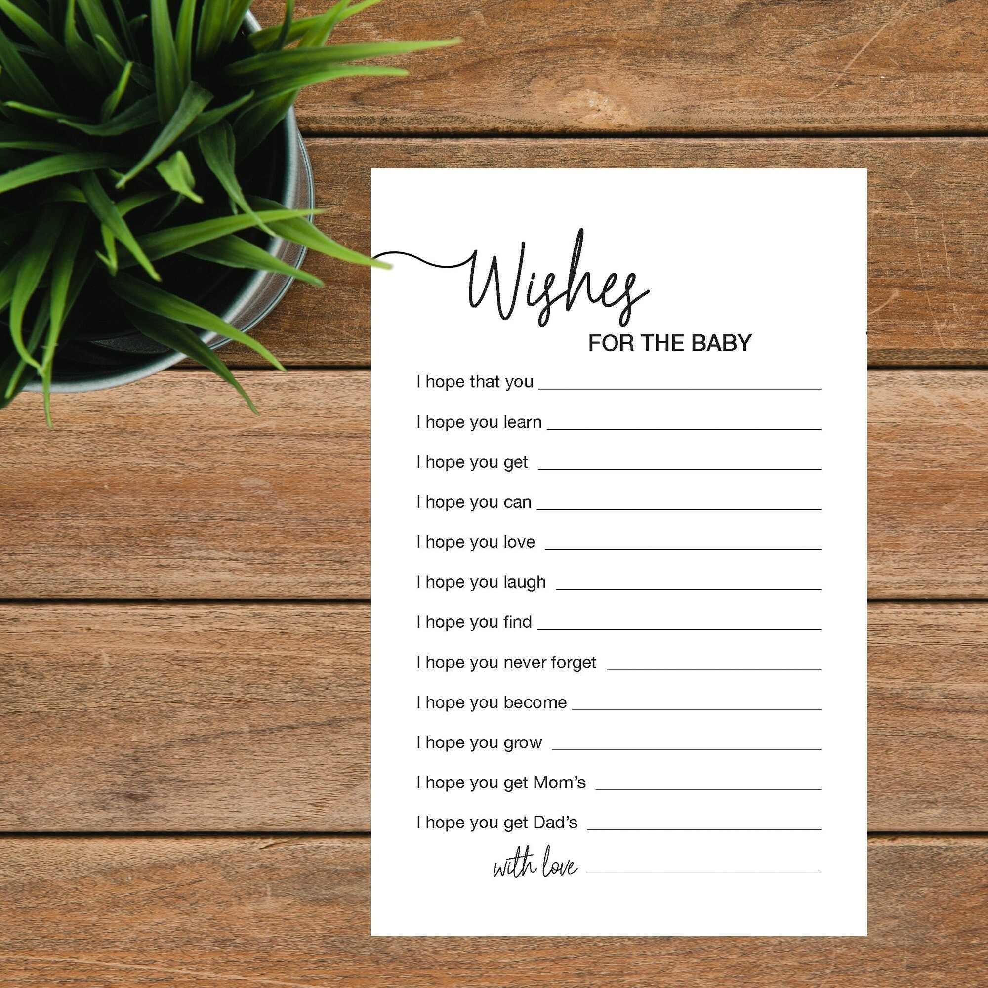 Wishes for Baby Printable Baby Shower Activity, Fun Baby Shower Games ...