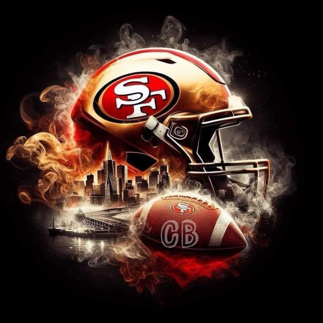 San Francisco 49ers Football Helmet With Puff Smoke Sublimation Design ...