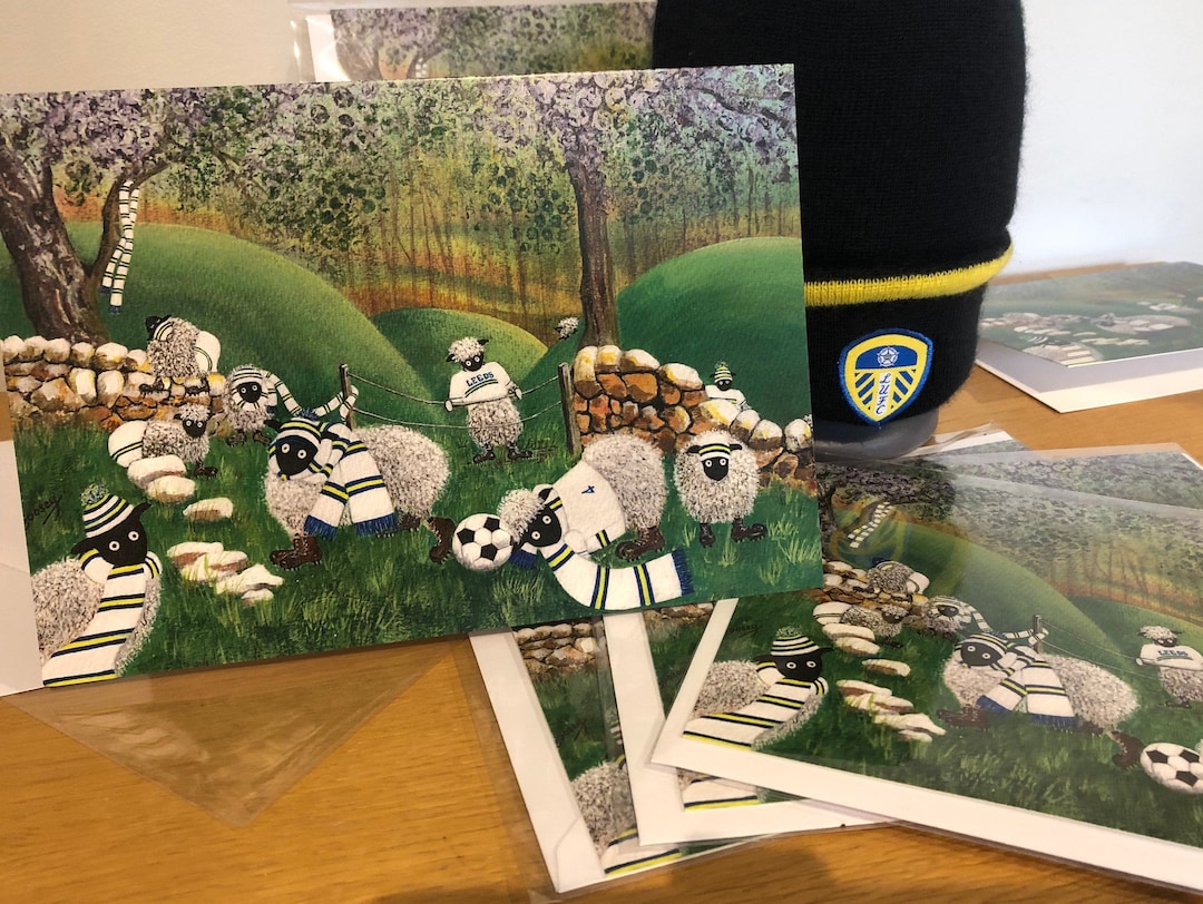 Leeds United Greeting Card. Funny Football Card. Football Sheep. Leeds ...
