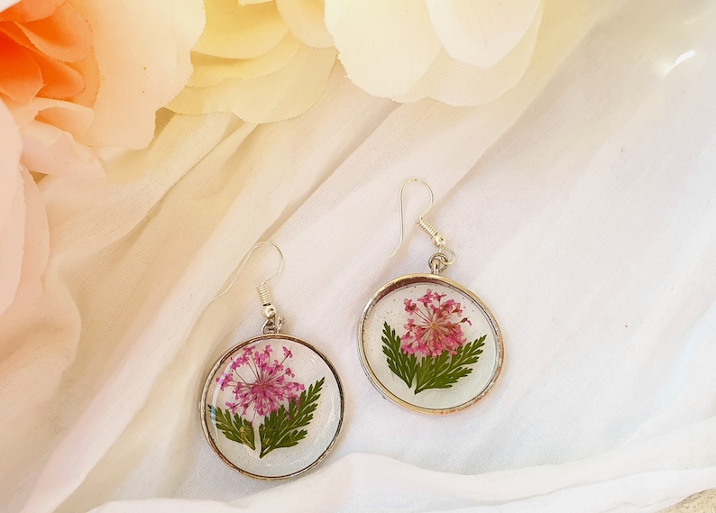 NATURAL FLOWERS EARRINGS Dried Flowers Jewelry Handmade - Etsy