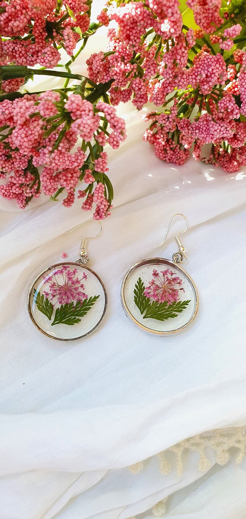 NATURAL FLOWERS EARRINGS Dried Flowers Jewelry Handmade - Etsy
