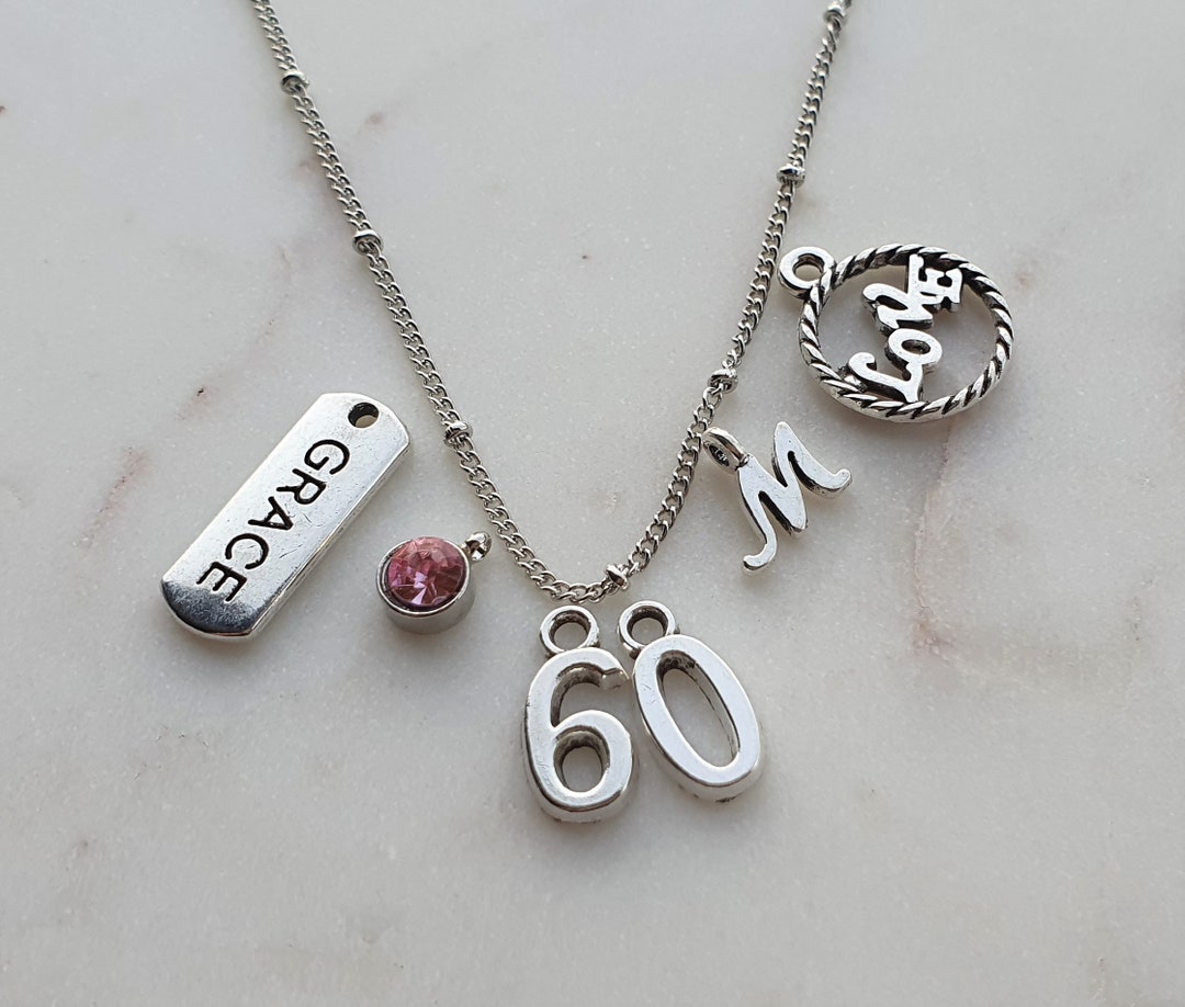 CUSTOM BIRTHDAY NECKLACE, Birth Stone Necklace, Gift for Her, Dainty ...