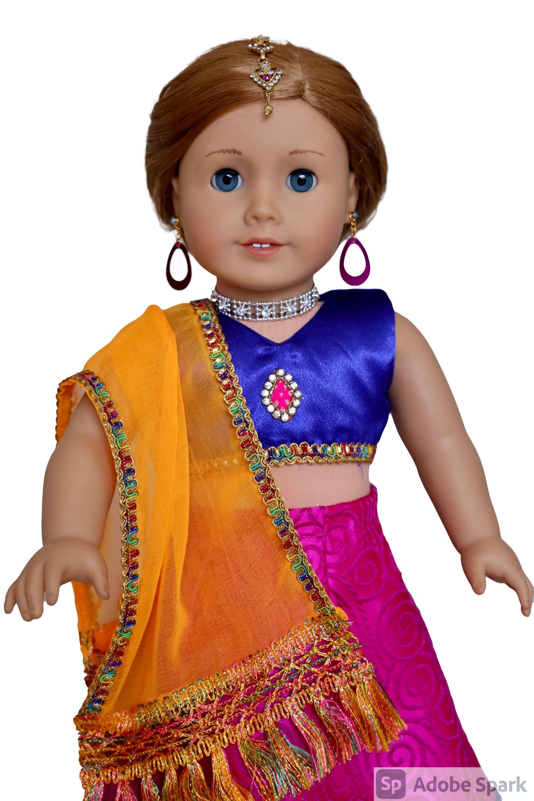 American Doll Indian Dress, Diwali Festive Lehenga Choli, Fits American ...