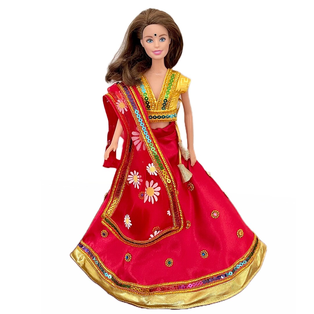 Indian Dress for 11” Doll, Indian Diwali Lehenga, Diwali Outfit, Doll ...