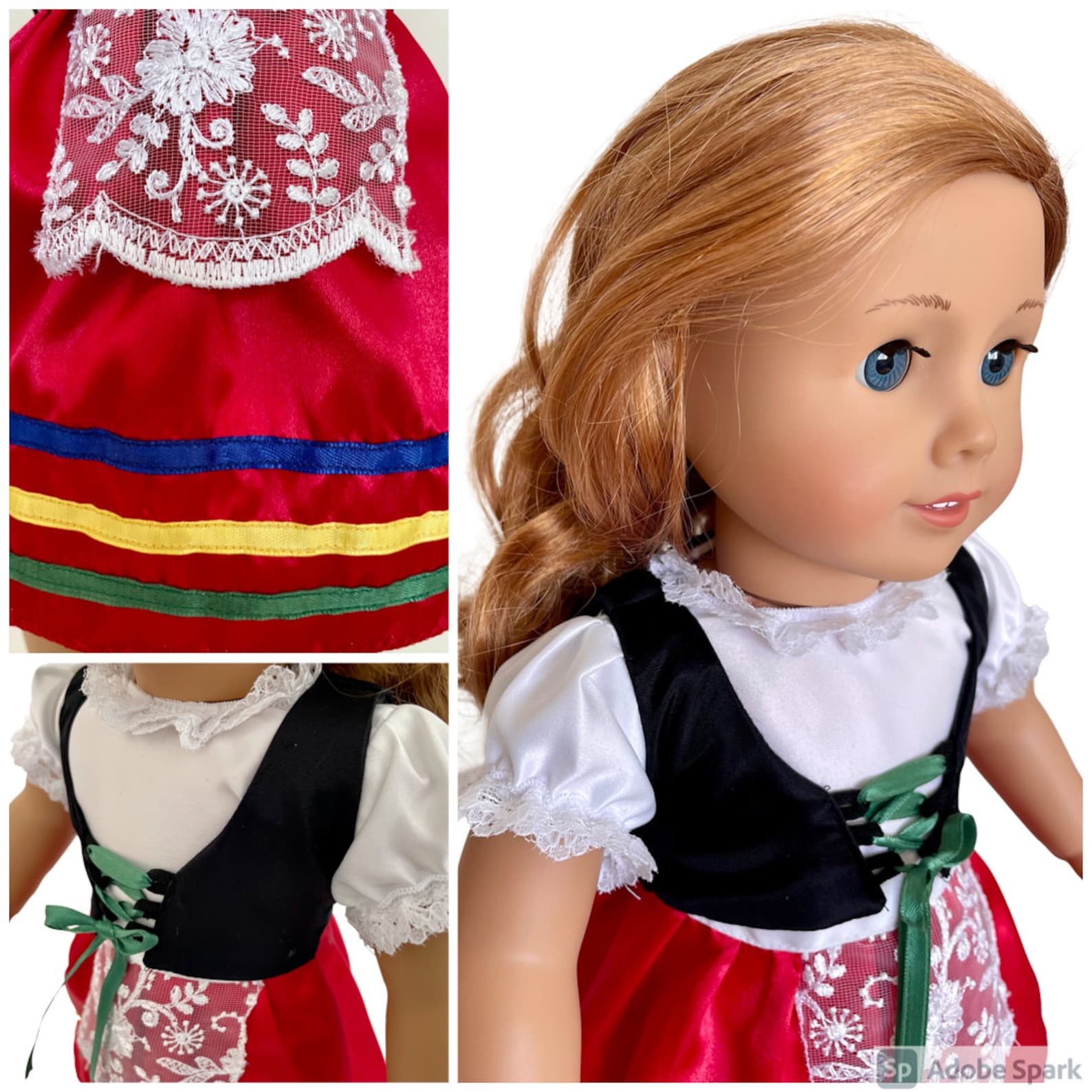 18 American Doll 3pc Italy Tarantella Dress, Italian Folk Dance, Doll ...
