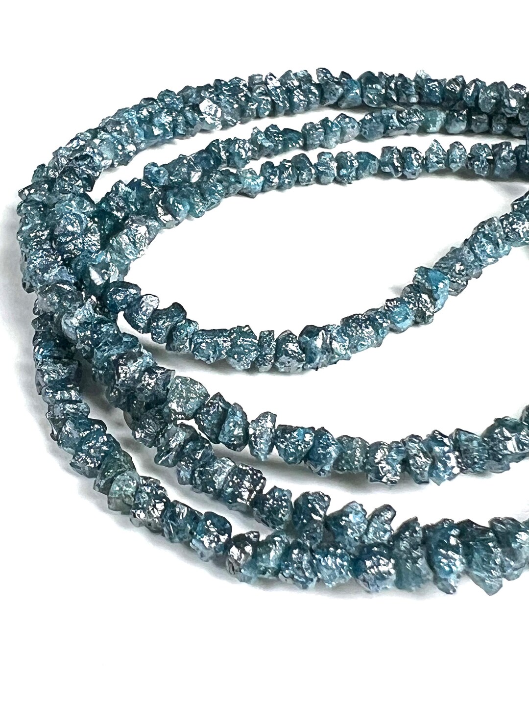 Natural Blue Diamond Raw Uncut Nugget Bead, AAA Quality 3.5-4mm Large ...