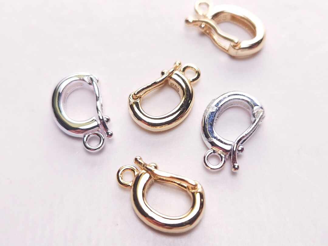 Sterling Silver, 14K Gold Vermeil Enhancer Hinged Interchangeable ...