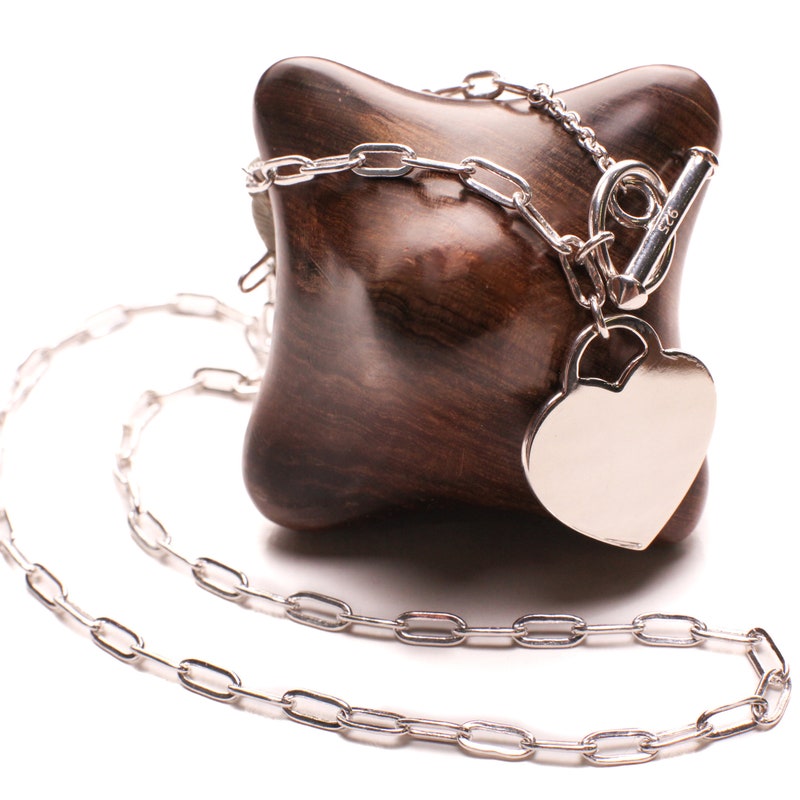 Sterling Silver Solid Heart Necklaces - Etsy