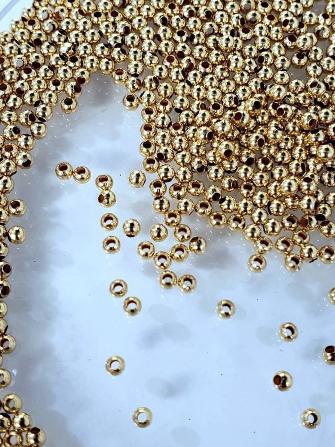 14k Gold Filled 2mm Seamless Beads - USA Made Spacer Beads - Etsy