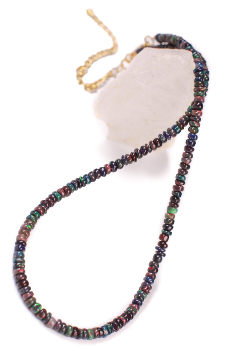 Genuine Ethiopian Black Fire Opal, Welo Opal 3.5mm Smooth Roundel Gold ...
