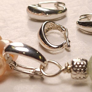 925 Sterling Silver Enhancer Hinged Bail 10x7mm , Interchangeable ...