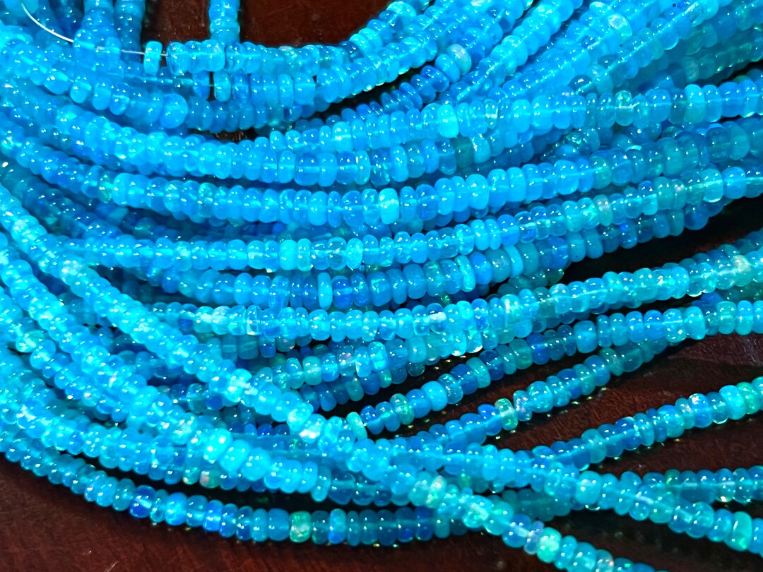 Ethiopian Opal Fire Opal Welo Opal Aqua Blue 2-4mm Smooth Roundel,aaa ...