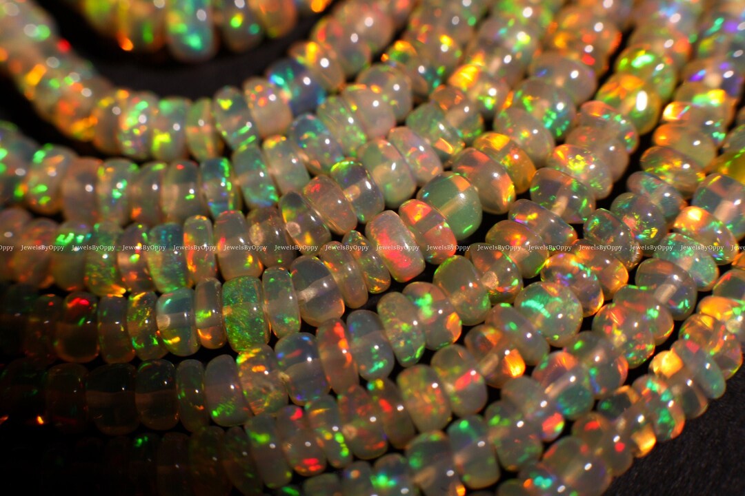 Genuine Ethiopian Fire Opal, Welo Opal 3-4mm, 4-4.5mm Smooth Graduated ...