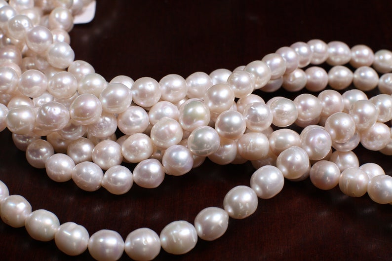 Natural Freshwater Pearl 6-6.5mm Potato Round Pearl, Good Luster Strand ...