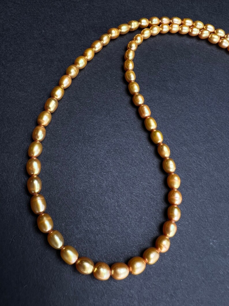 Natural Freshwater Golden Yellow Pearl 4x6 Rice Oval AAA High - Etsy