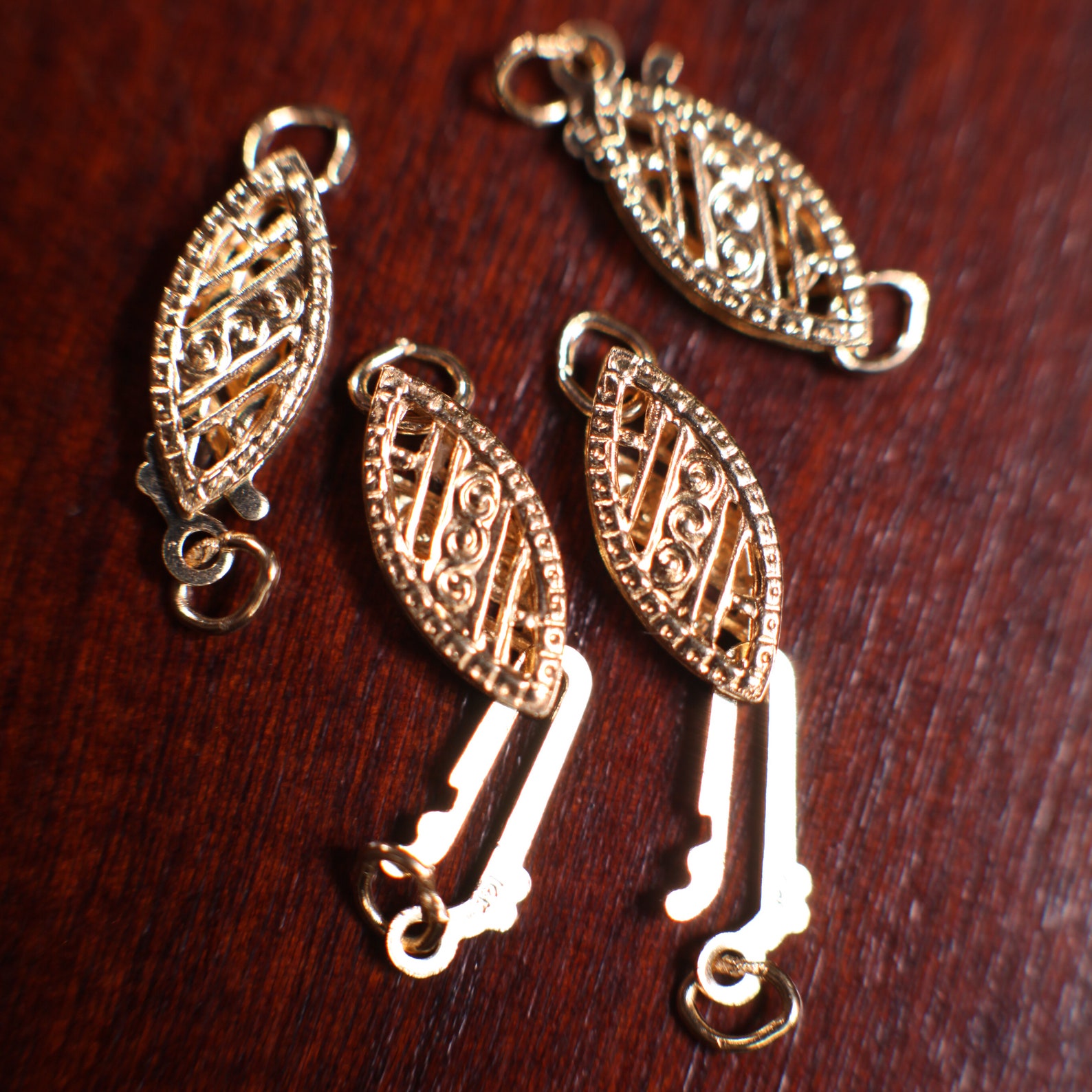 14k Solid Gold Filigree Clasp Pearl Clasp Made in USA High | Etsy