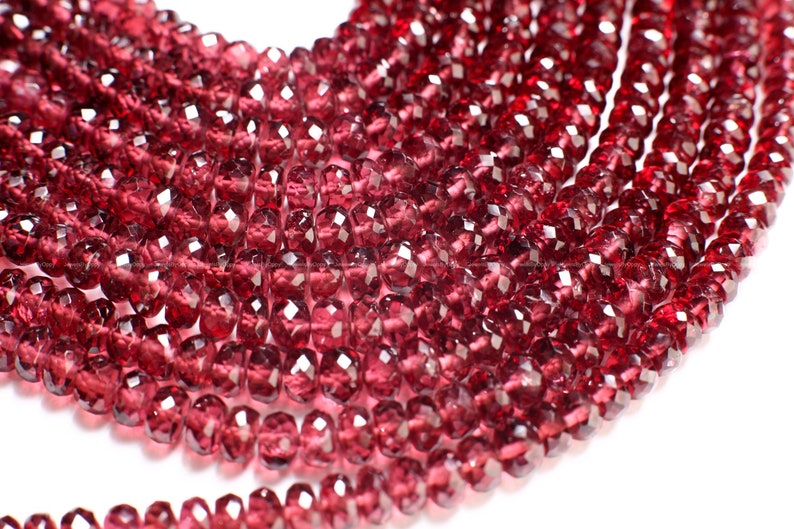 Natural Rhodolite Garnet AAA Faceted 4.5-8.5mm Rondelle,jewelry Making ...
