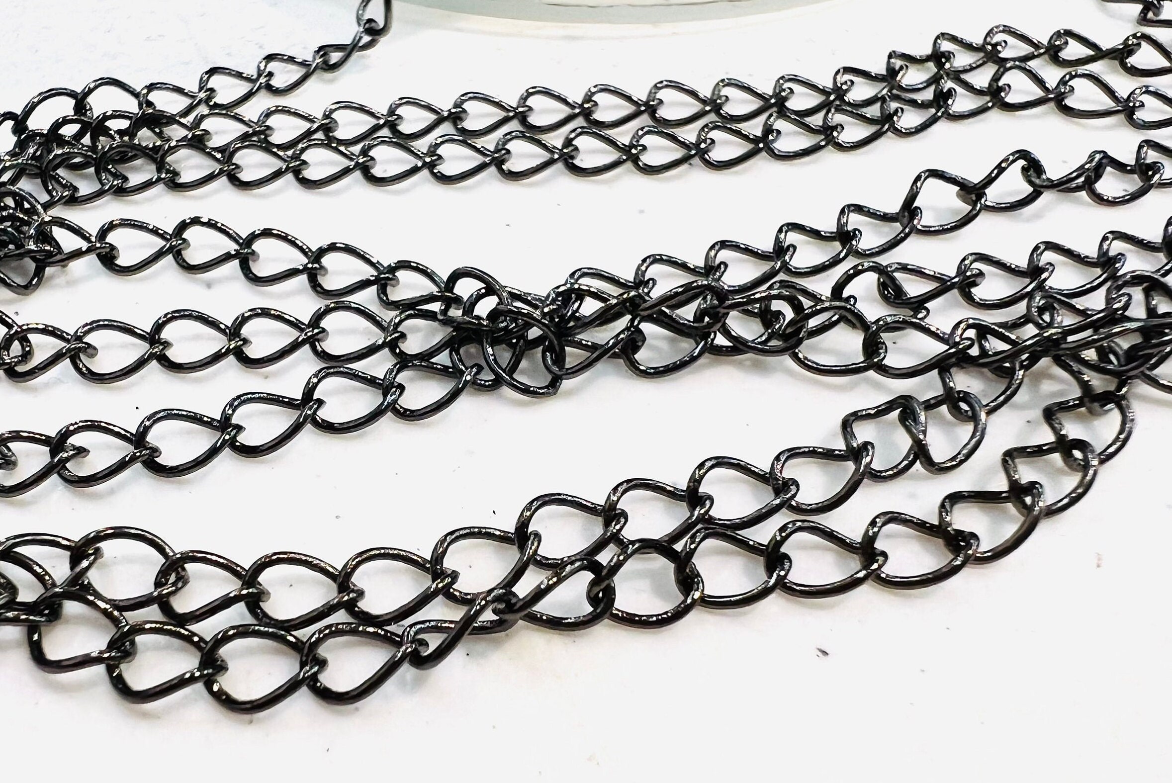 Black Plated Big Thick Square 21mm*21mm Link Chain Sold Per
