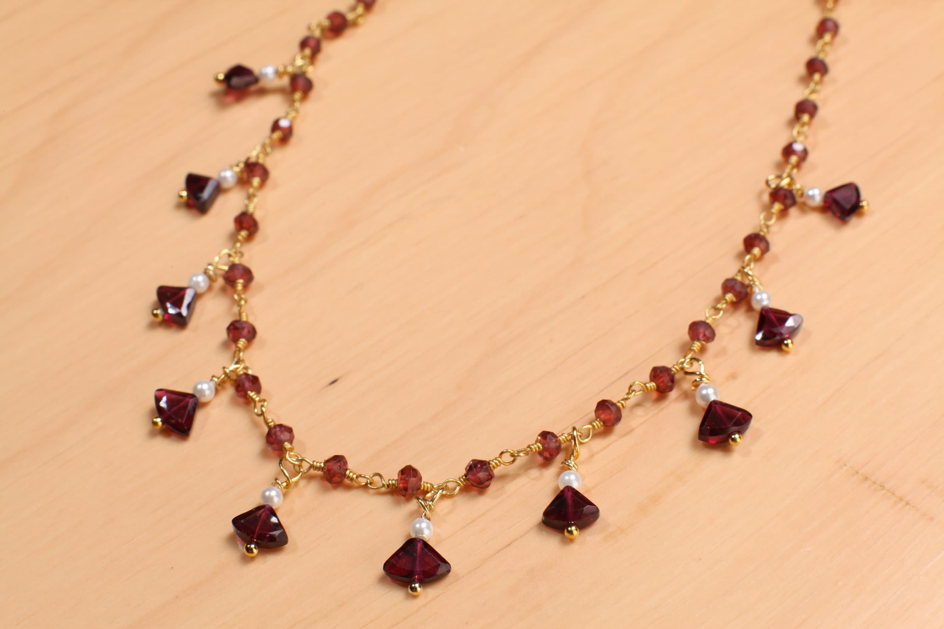 Genuine Garnet Faceted Merlot Red Clusters and Dangling Garnet ...