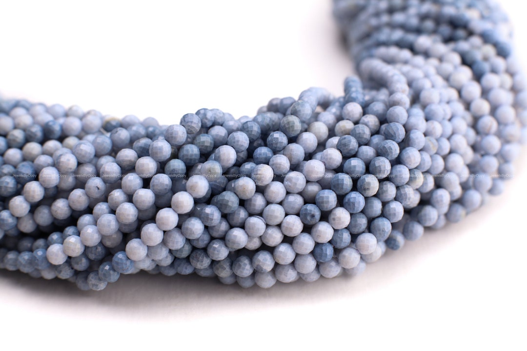 Blue Opal Round, Natural Shaded Peruvian Blue Opal Faceted 4mm Round ...