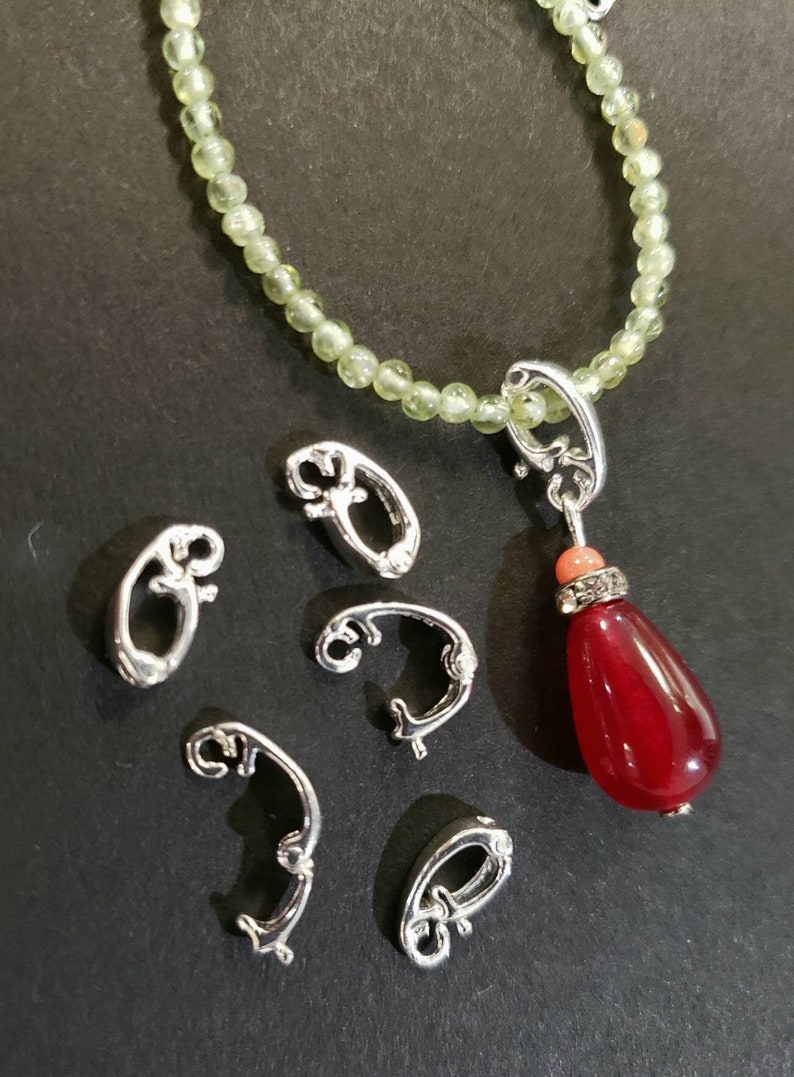 925 Sterling Silver 9mm Enhancer Hinged Bail, Interchangeable Pendant ...