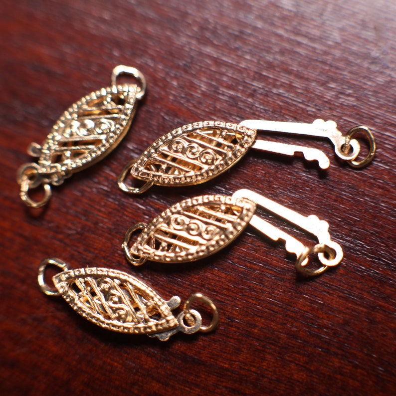 14k Solid Gold Filigree Clasp Pearl Clasp Made in USA High | Etsy