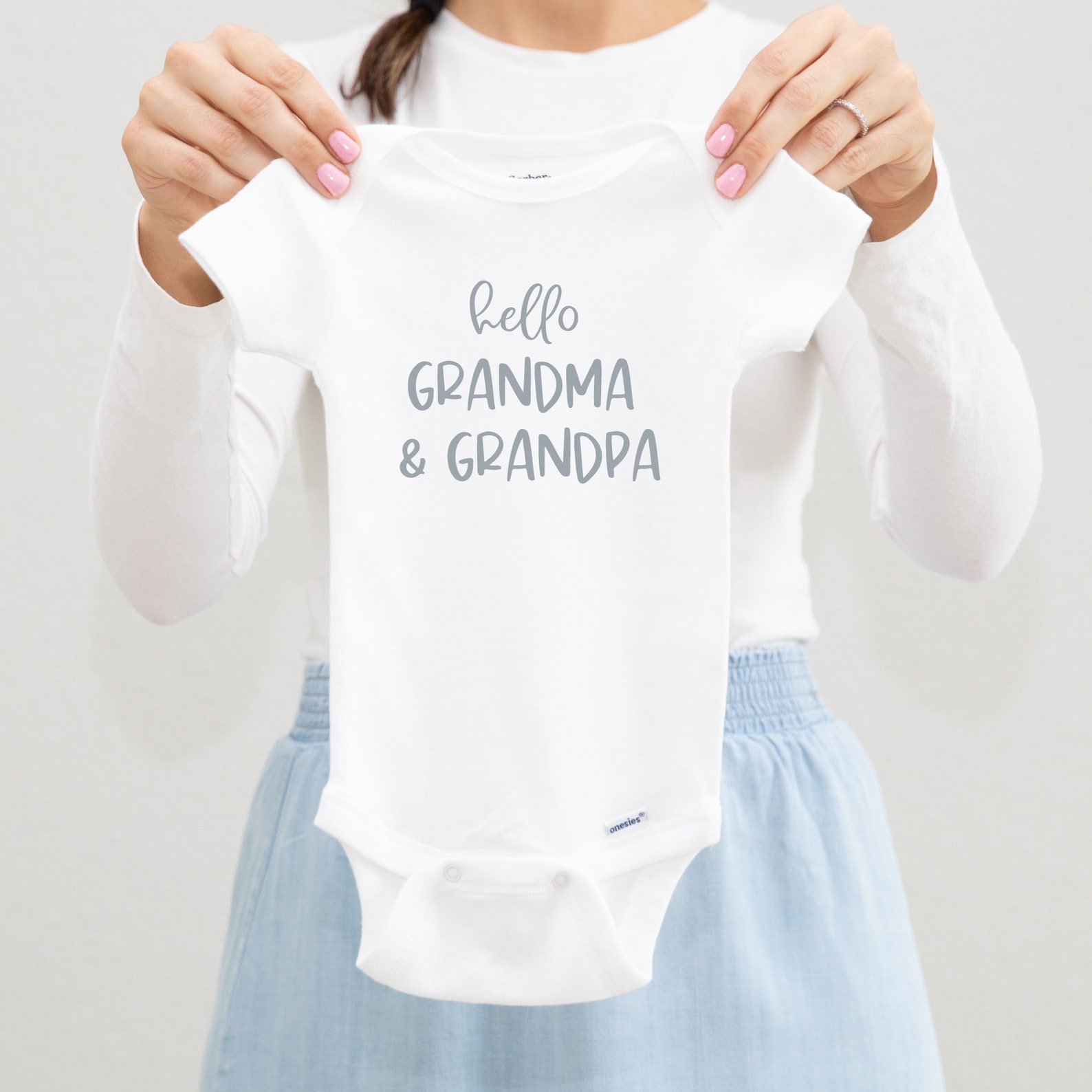 Hello Grandma & Grandpa Pregnancy Announcement Onesie® Custom - Etsy