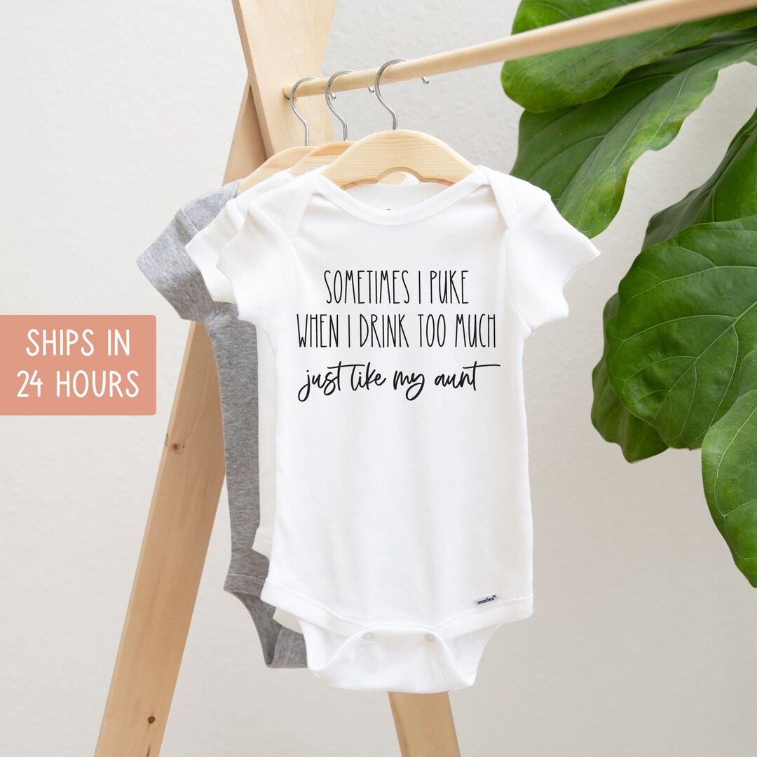 Funny “puke When I Drink Too Much” Baby Bodysuit – Newborn Gift – Baby ...