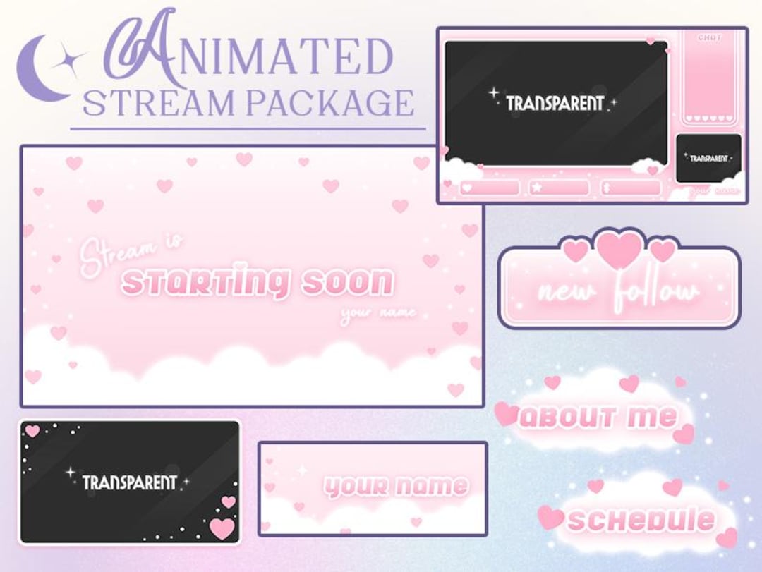 Animated Cozy Stream Overlay Twitch, Youtube | Overlay Stream Package ...