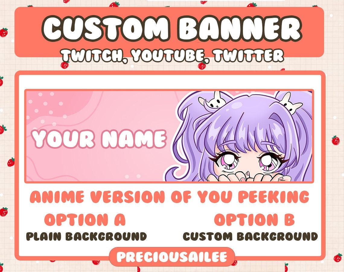 Custom Anime Banner for Twitch Twitter or Youtube PEEKING | Etsy Australia