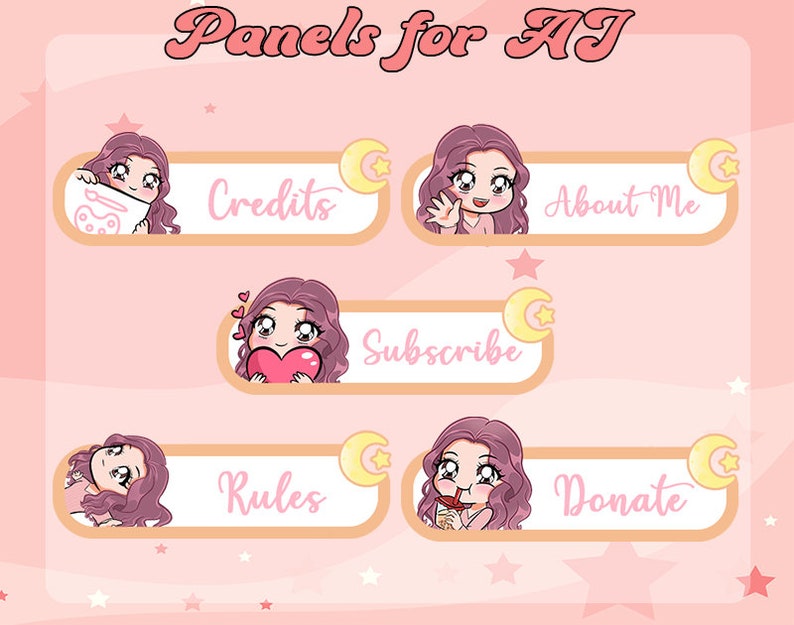 Custom Chibi Panels Twitch - Etsy