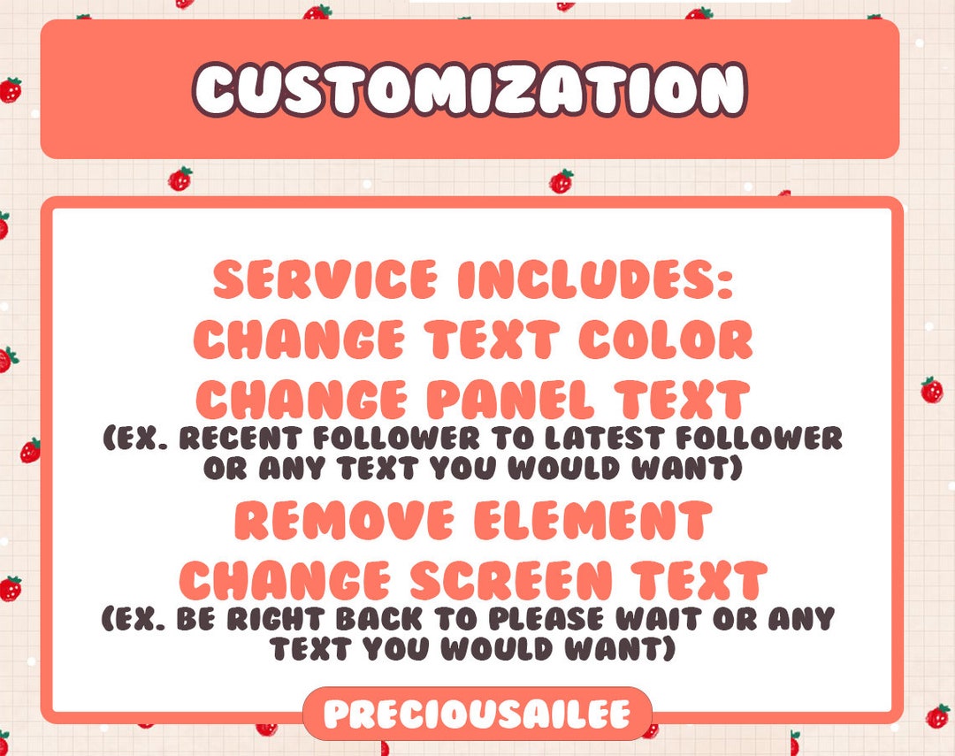 Customization Service [ ADD ON ] - Etsy