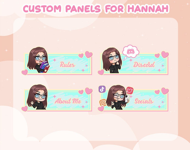 Custom Chibi Panels for Twitch HALF BODY - Etsy