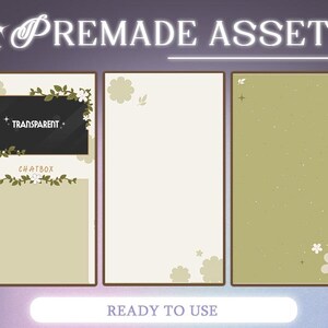 Animated Cottagecore Stream Package: Green Floral Overlays (digital ...