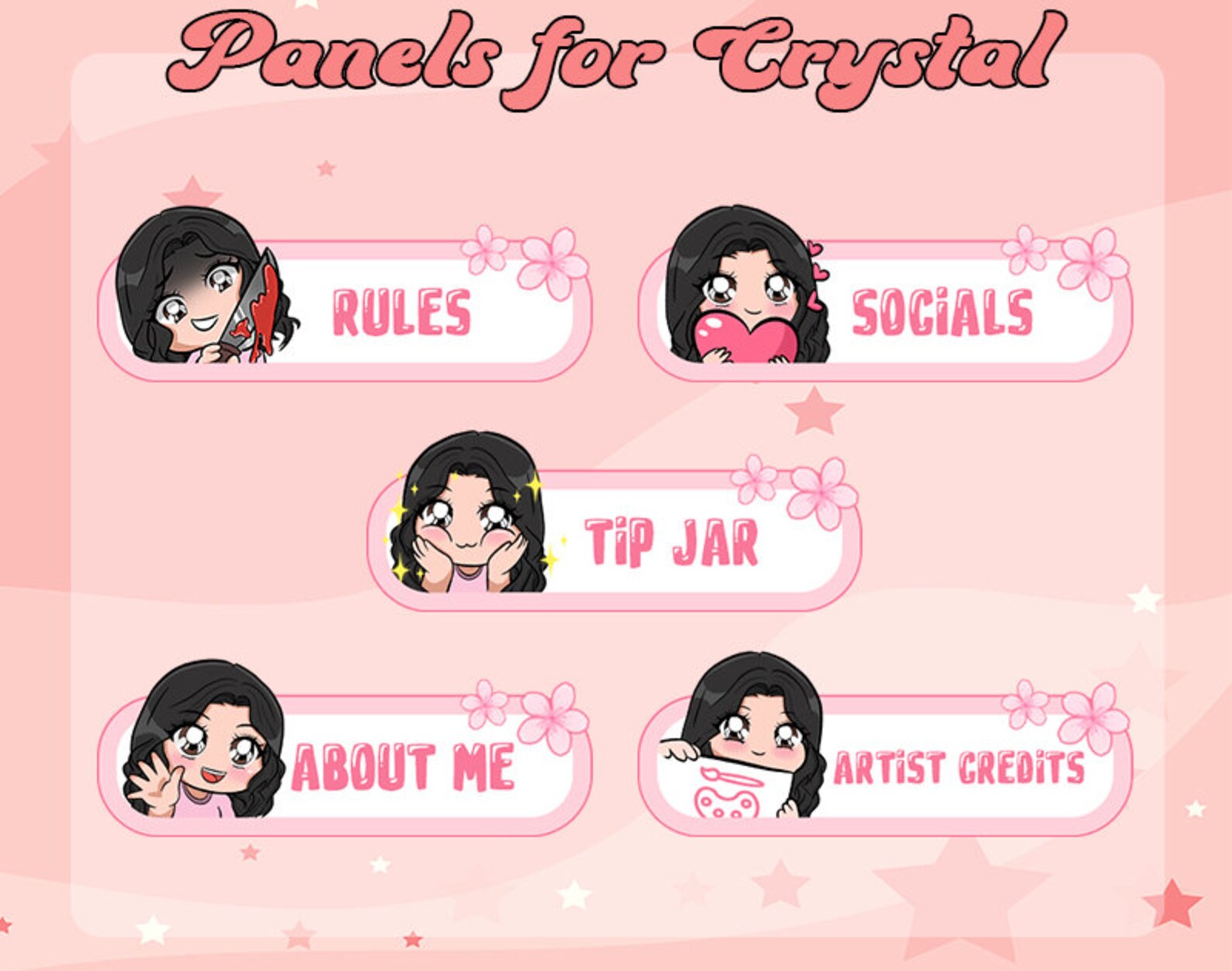 Custom Chibi Panels Twitch - Etsy