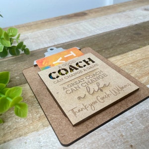 Personalized Coach Clipboard Card Holder, Coach Gift Card, Coach ...