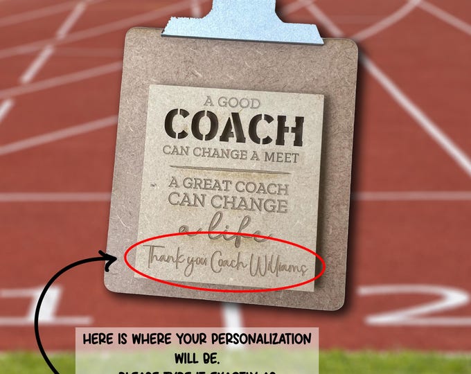 Personalized Coach Clipboard Card Holder, Coach Gift Card, Coach ...