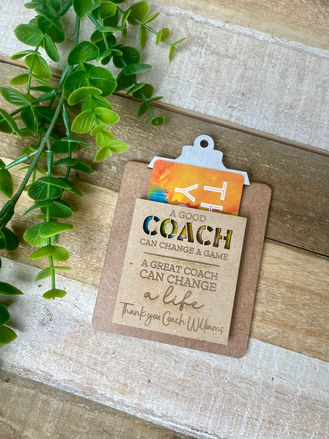 Personalized Coach Clipboard Card Holder, Coach Gift Card, Coach ...
