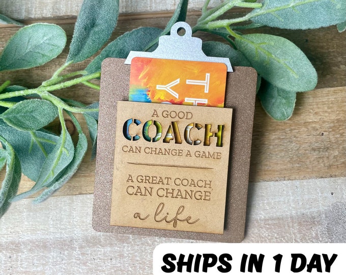 Personalized Coach Clipboard Card Holder, Coach Gift Card, Coach ...