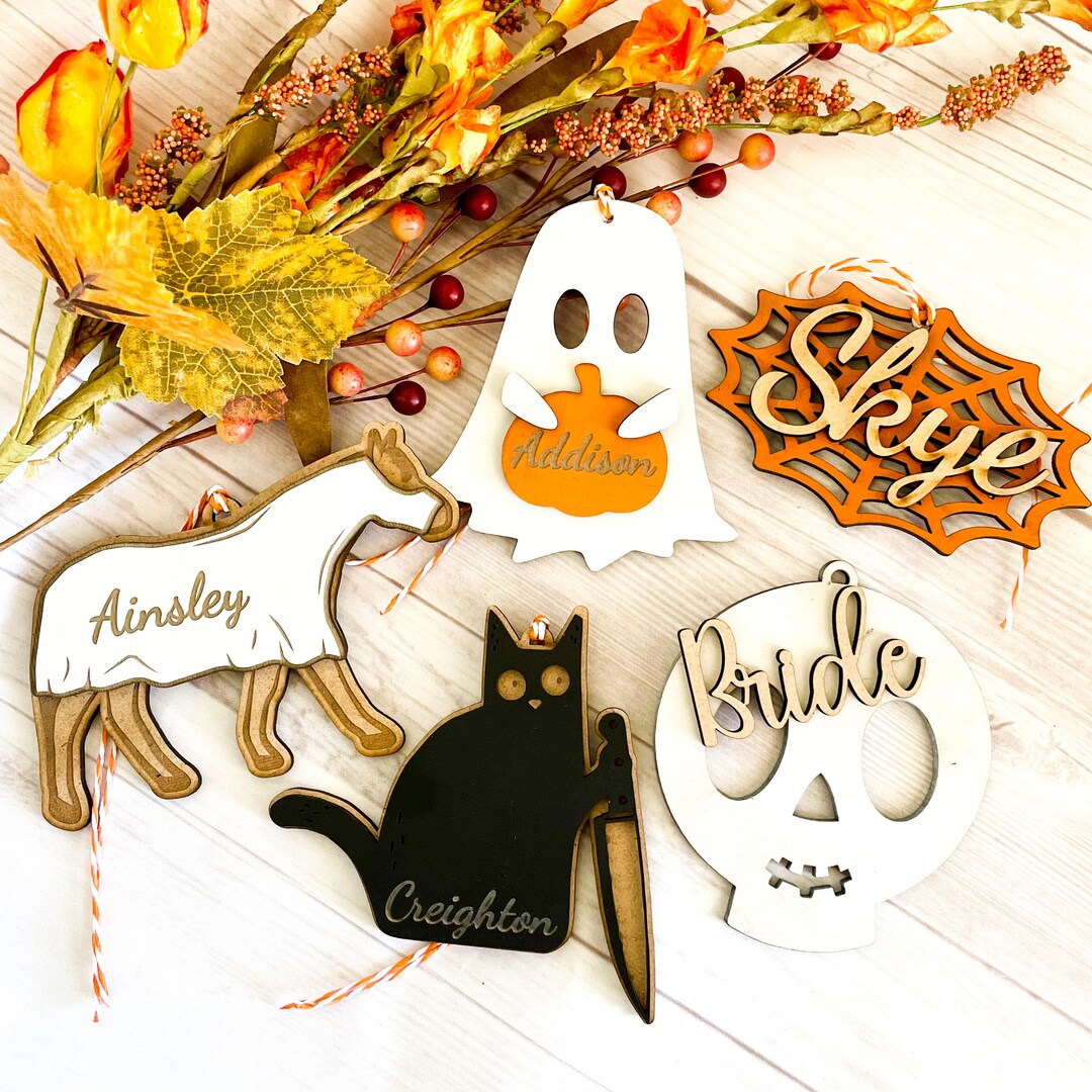 Custom Halloween Tags, Halloween Decorations, Halloween Basket Tag ...