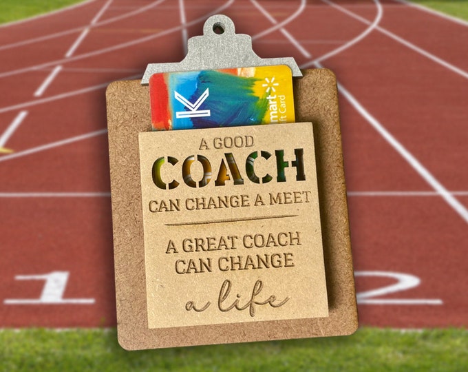 Personalized Coach Clipboard Card Holder, Coach Gift Card, Coach ...