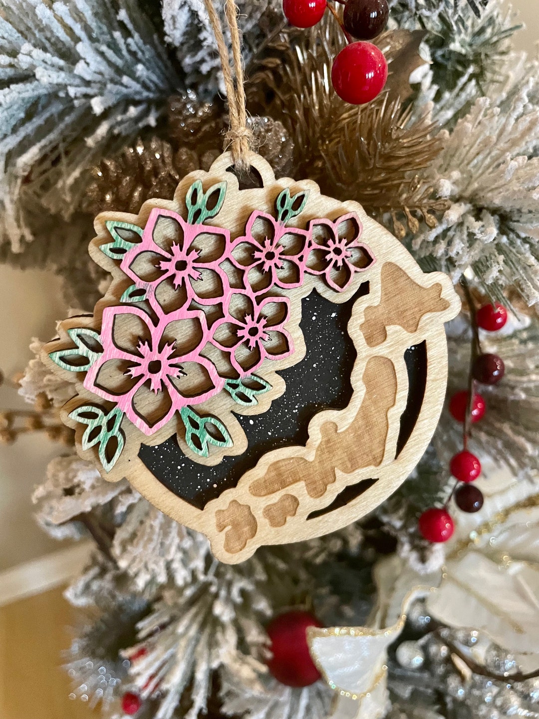 Japan Christmas Ornament, Japan Ornament, Cherry Blossom Ornament ...