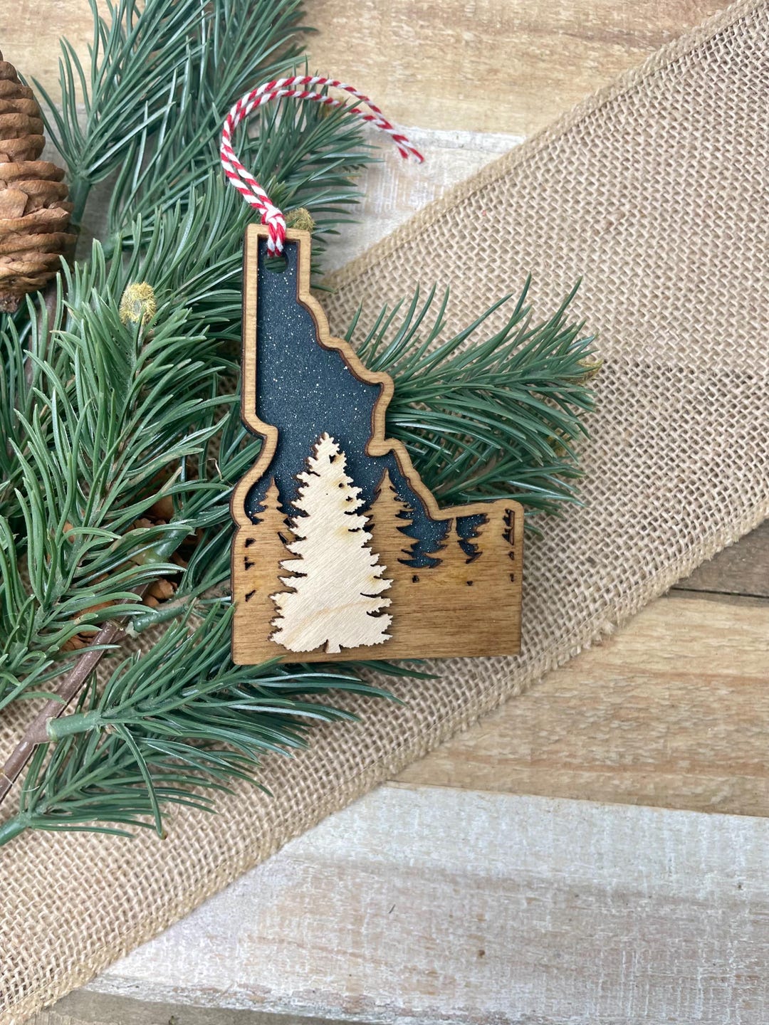Idaho State Ornament, Idaho Ornament, Idaho Ornament, Wooden Ornament ...