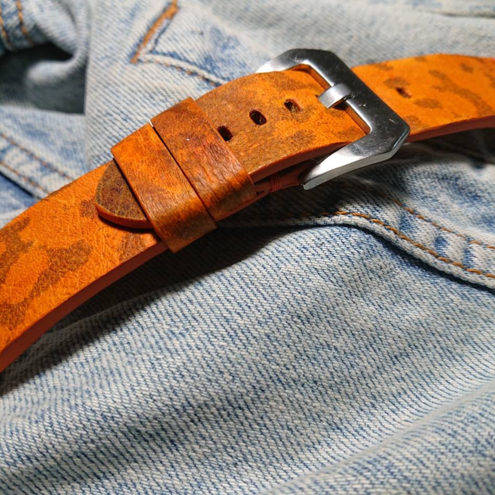 Frog Leather Watch Strap. Exotic Handmade Leather Watch Strap. - Etsy